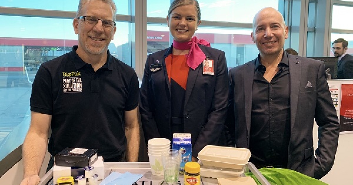 BioPak partners with Qantas to launch world's first zero-waste flight ...