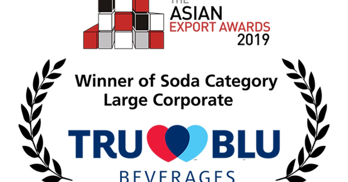 Tru Blu Beverages wins Asian Export Award for Soda Category | Singapore Business Review