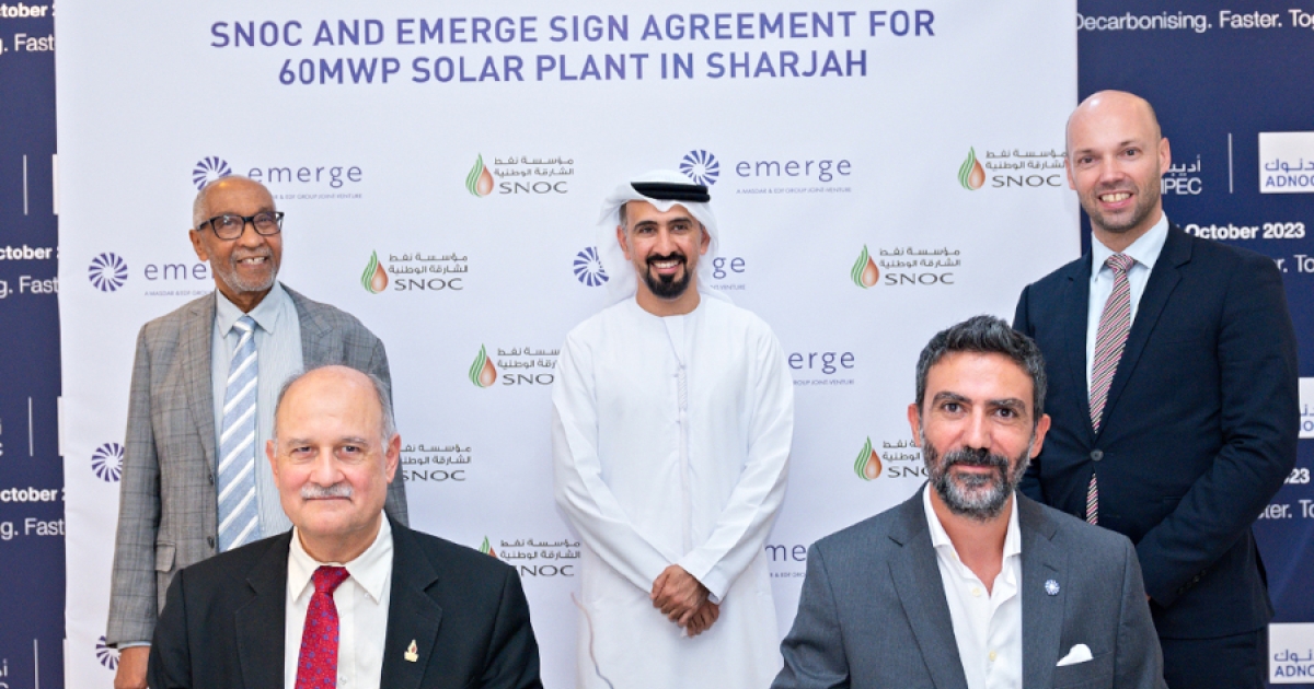SNOC, Emerge to develop largest solar plant in Sharjah | Asian Power